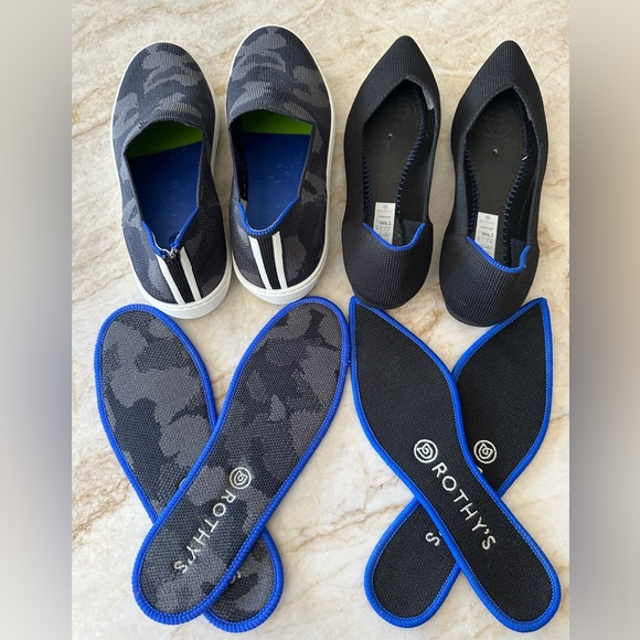 Rothy's | Shoes | Rothys Kids Sneakers In Black And Blue | Poshmark